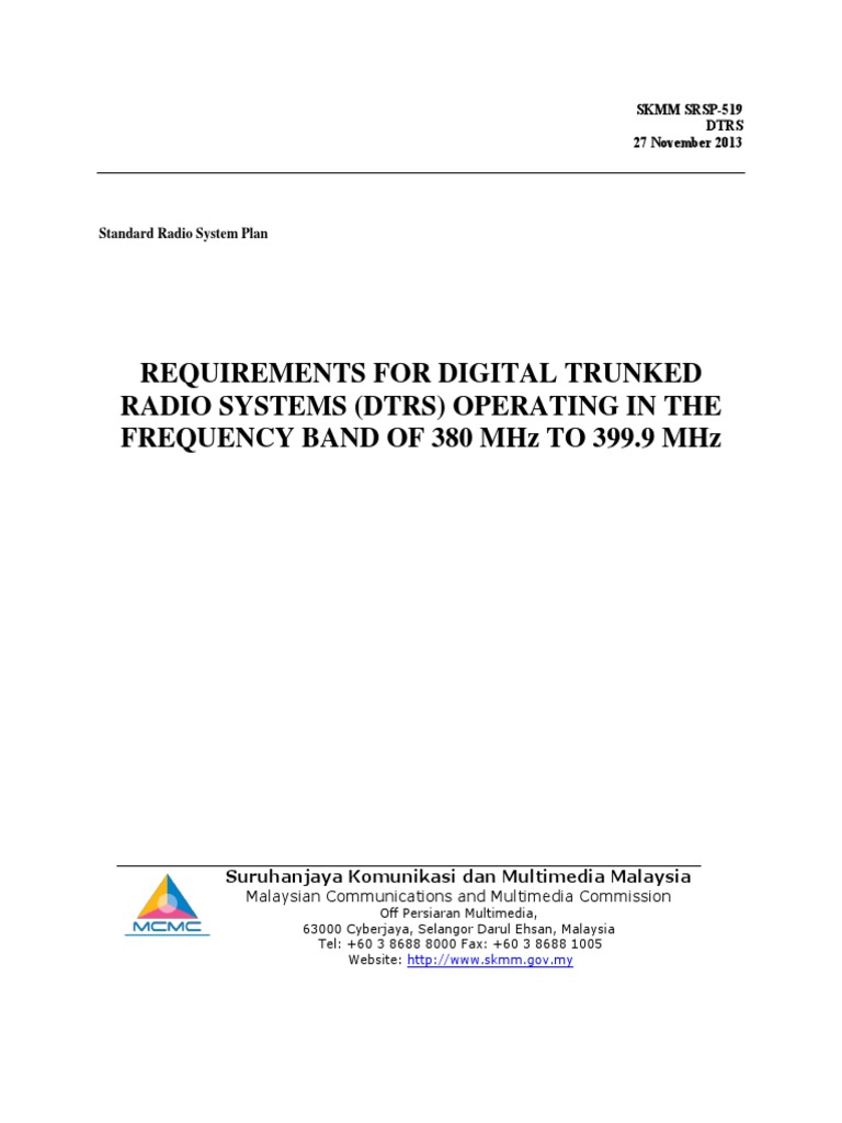 Digital Trunk Radio System | PDF | Radio Spectrum | Networks