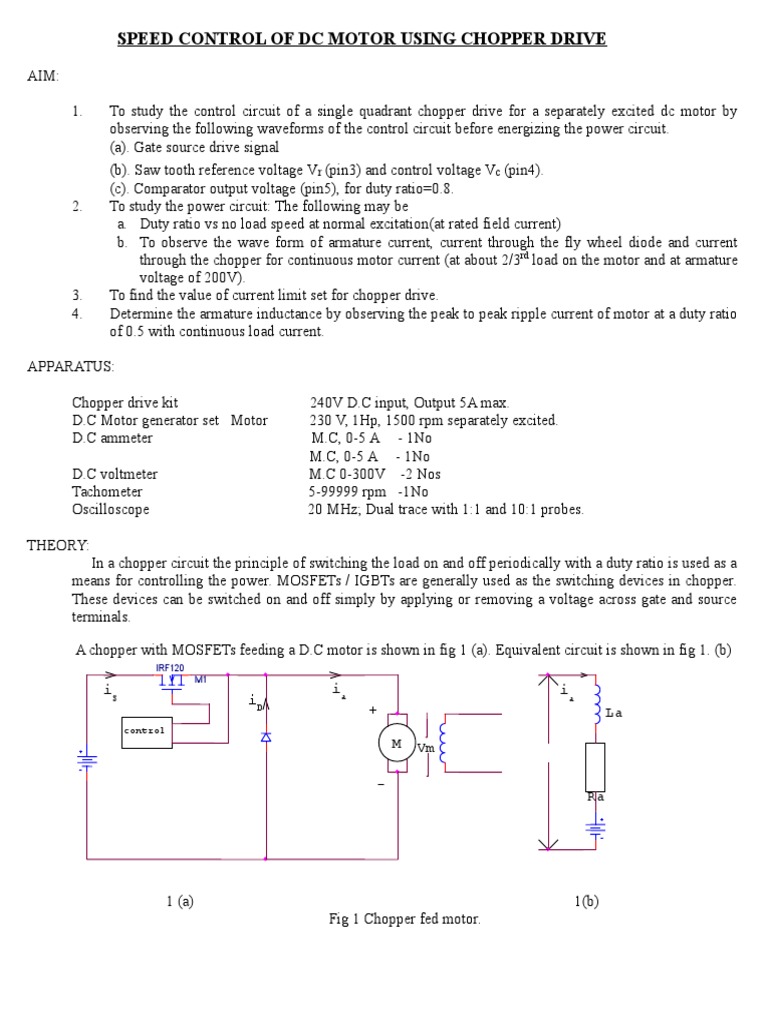 9.speed Control of DC Motor Using Chopper Drive | PDF | Field Effect ...