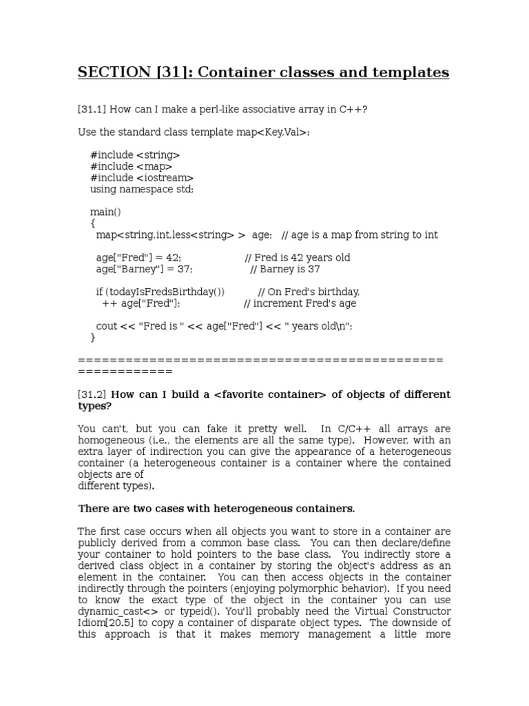 12.container Classes and Templates | PDF | Pointer (Computer ...