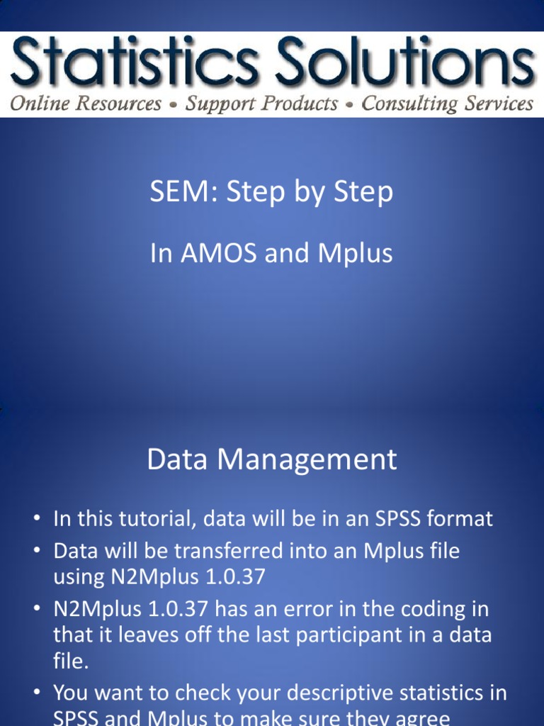 Sem in Amos and Mplus | PDF | Spss | Regression Analysis