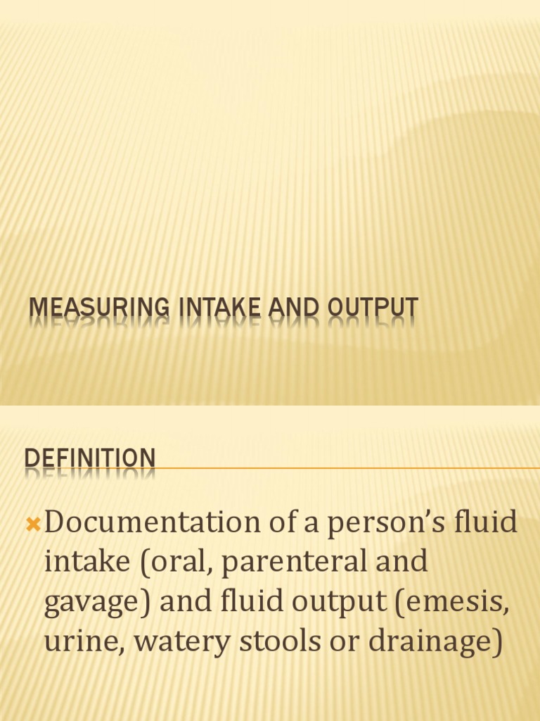 Measuring Intake and Output | Patient | Urine