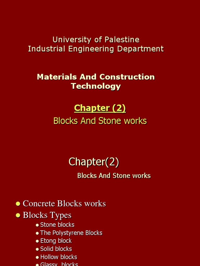 Blocks and Stone Works: Chapter | PDF | Construction Aggregate ...