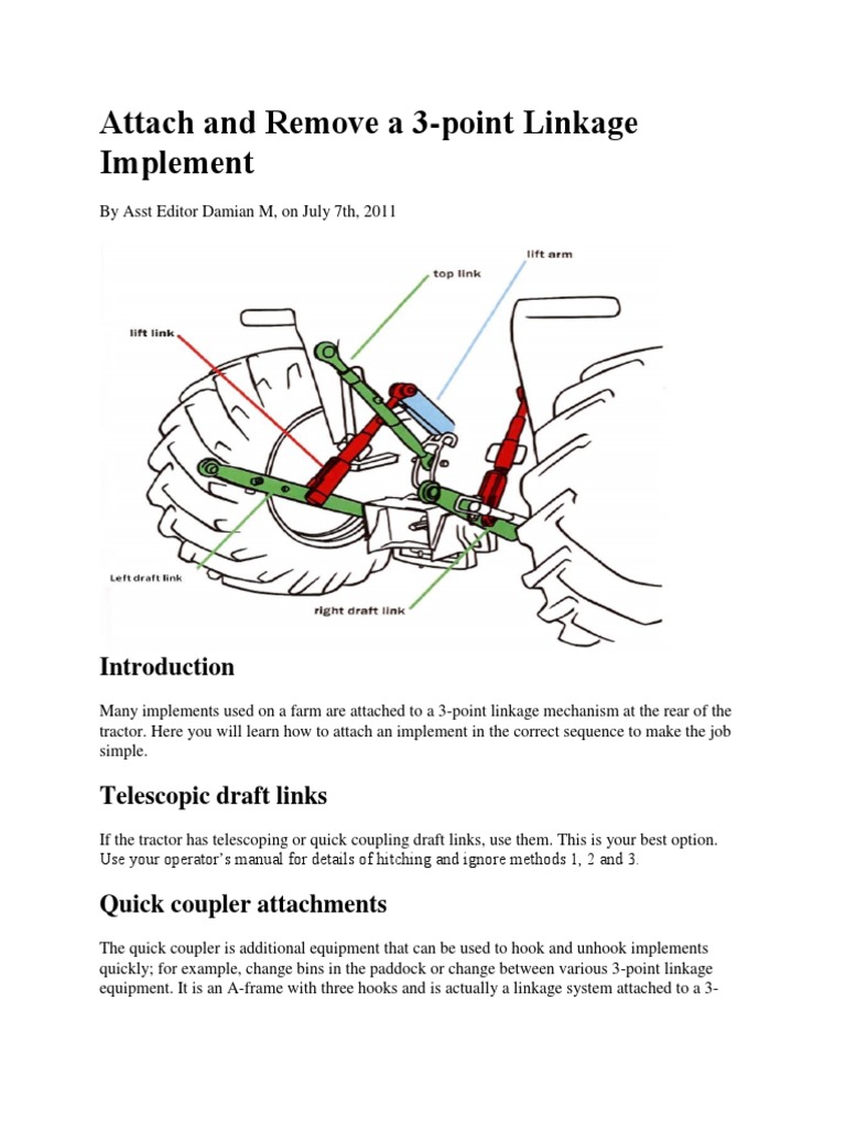 Attaching 3-Point Linkage Implements | PDF | Home & Garden | Computers