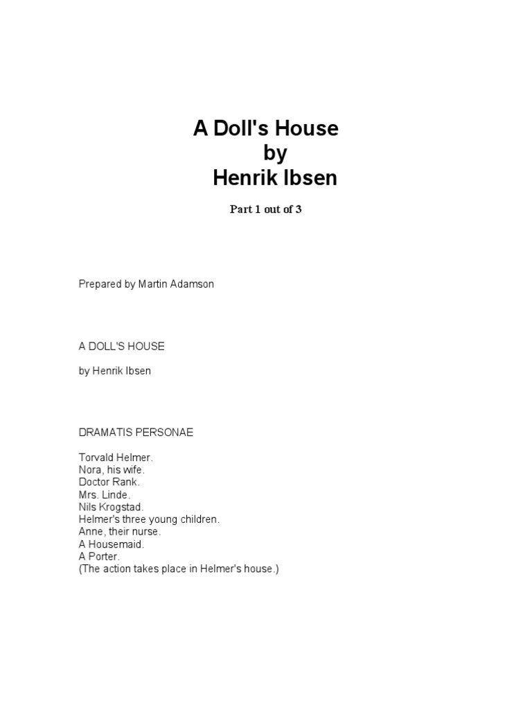 A Doll's House by Henrik Ibsen | PDF | A Doll's House