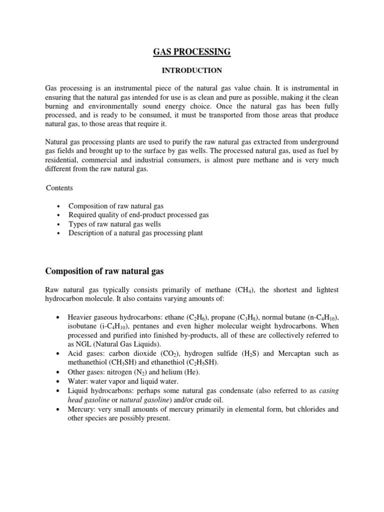 Overview of Natural Gas Processing Steps | PDF | Natural Gas Processing ...