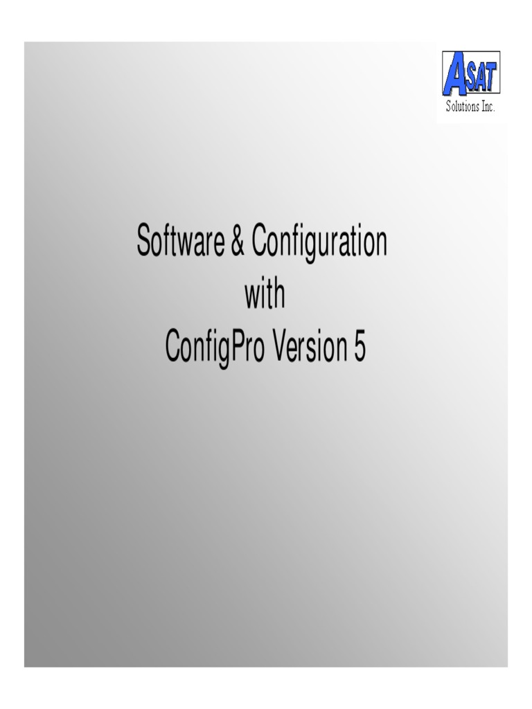 ASAT ConfigPro Training | PDF | Computer File | Command Line Interface