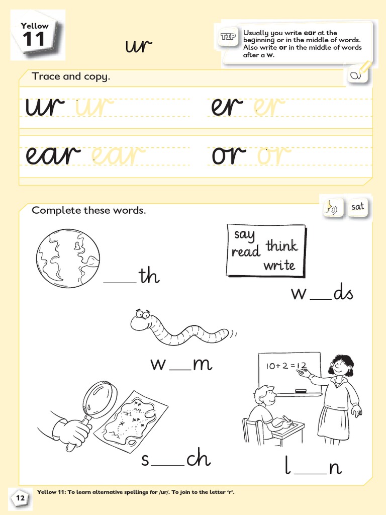 Nelson Phonics Workbook Yellow 1 | PDF