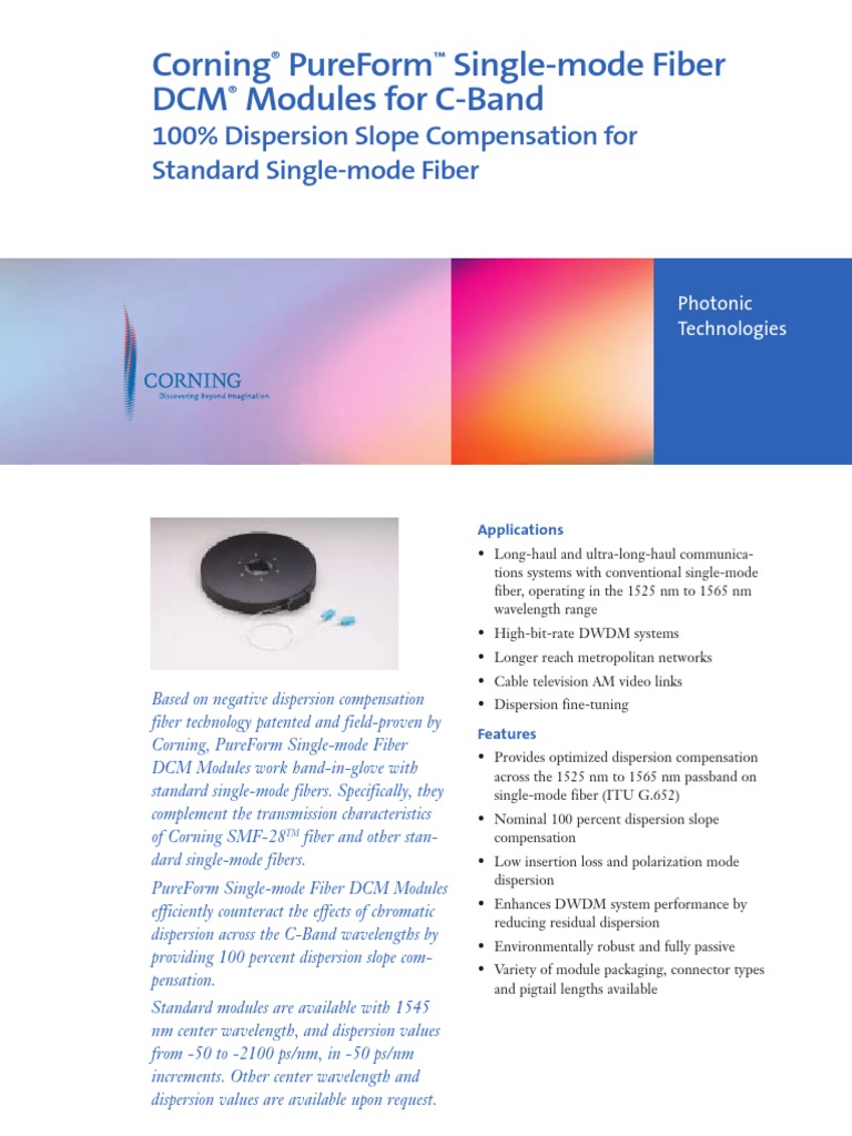 Corning Single Mode Fiber DCM Modules | PDF | Optical Fiber ...