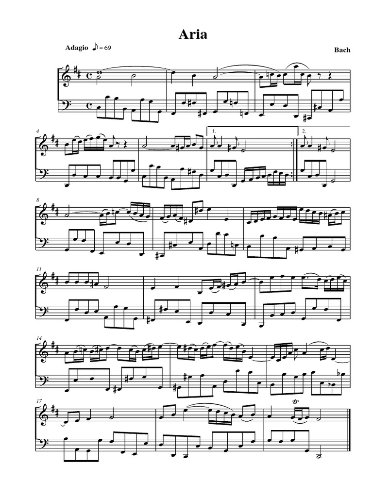 Bach - Aria Duo Sax Soprano e Fagotto | PDF | Divertissement (Général)