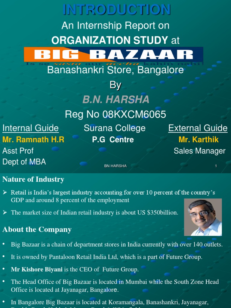 An Internship Report On: Organization Study at | PDF | Retail | Employment