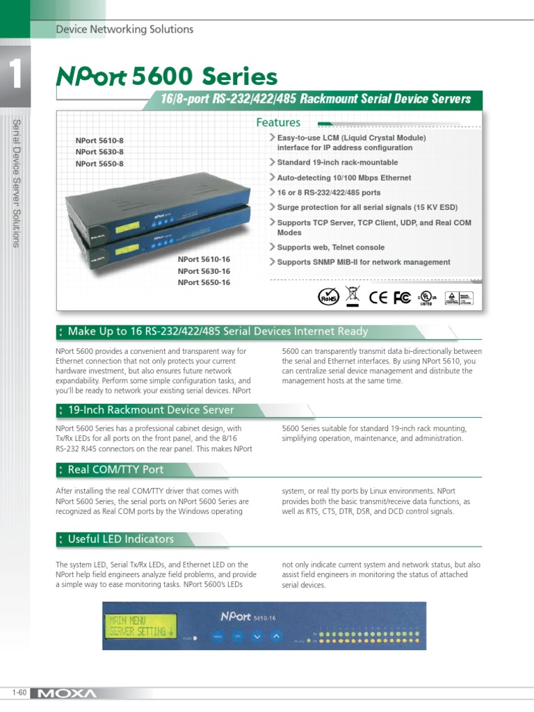 MOXA NPort 5600 Series | PDF