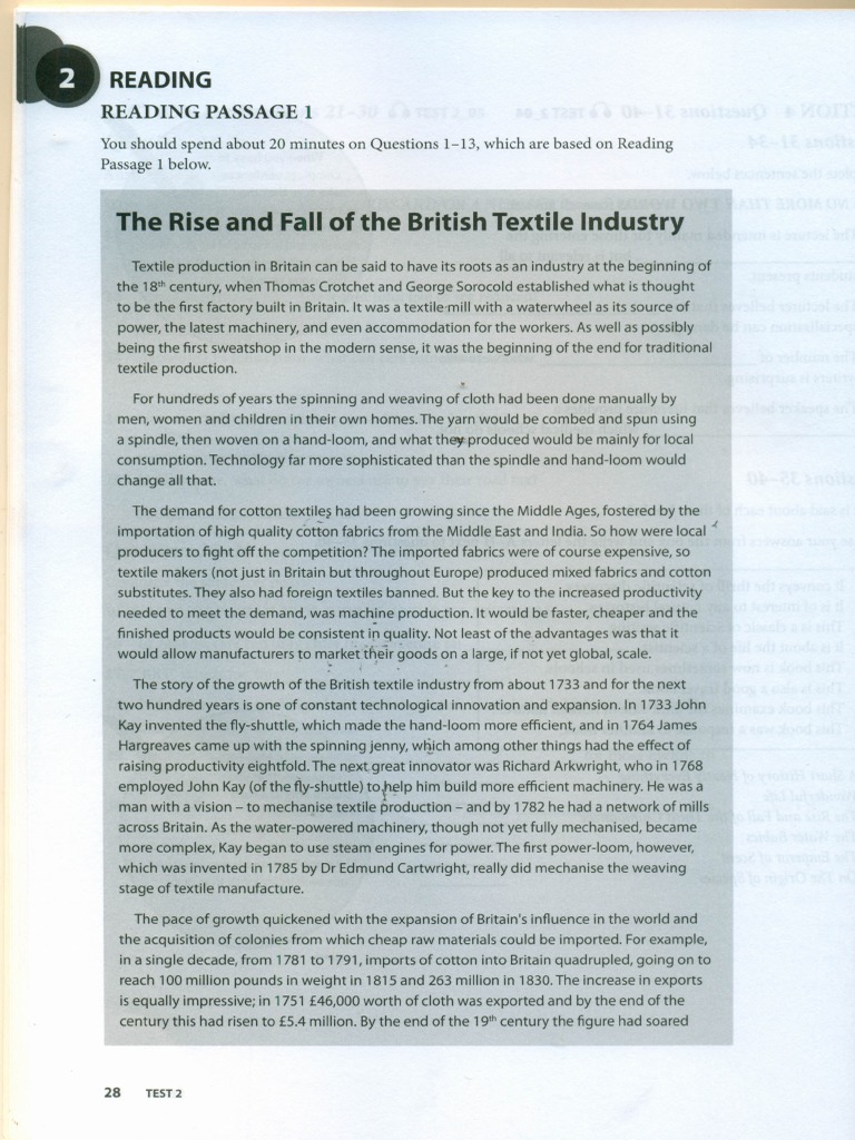 Test2-Reading Passage 1 | PDF | Textiles | Clothing Industry