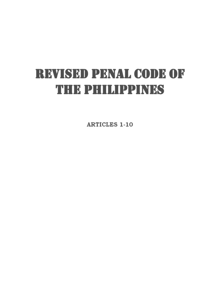 Overview of Articles 1-10 RPC | PDF | Conspiracy (Criminal) | Crime ...