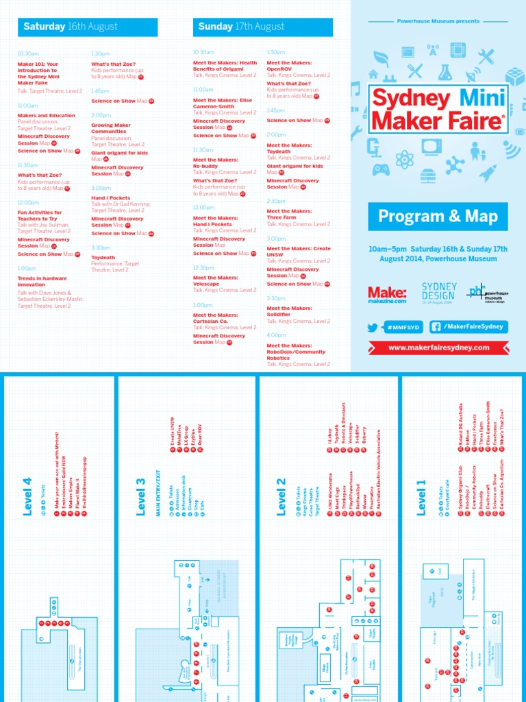 Program & Map: Saturday 16th August Sunday 17th August | PDF | Leisure
