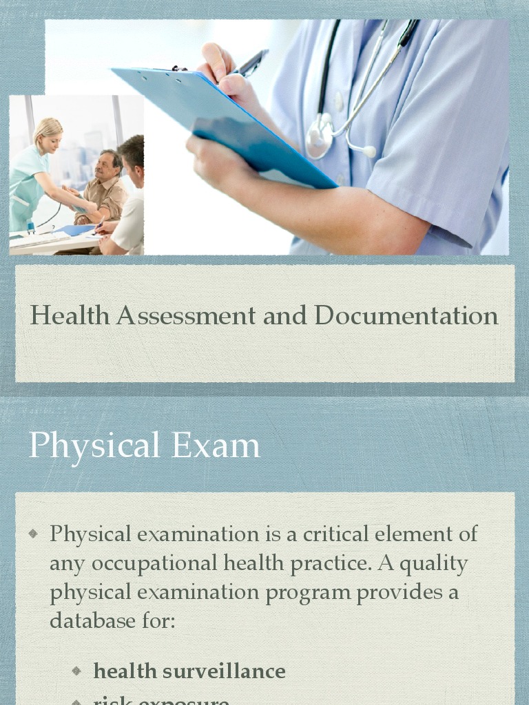 Health Assessment | PDF | Physical Examination | Occupational Safety ...