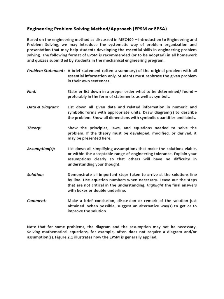 Engineering Problem Solving Method | PDF | Sphere | Kilogram