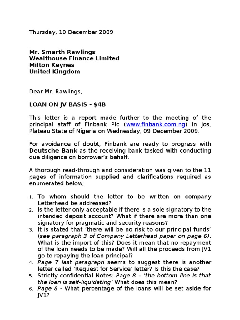 Finbank PLC V Landgate 4B | PDF | Loans | Financial Transaction