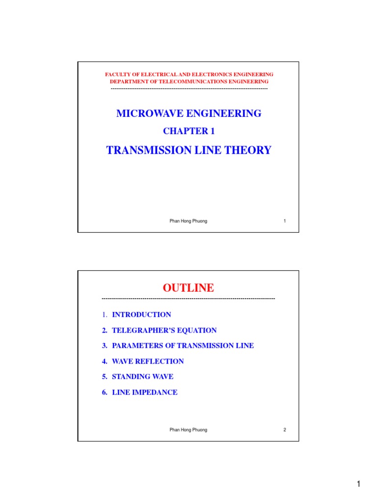 Microwave Engineering: Transmission Line Theory | PDF | Transmission ...
