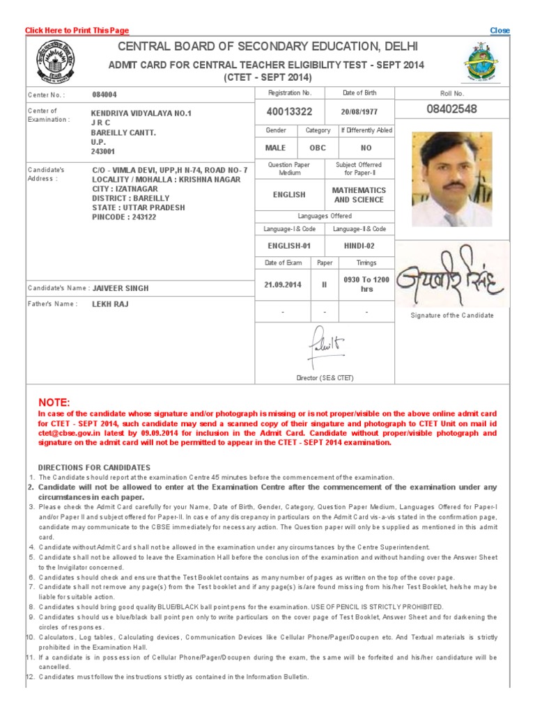 Central Board of Secondary Education, Delhi | PDF | Test (Assessment ...