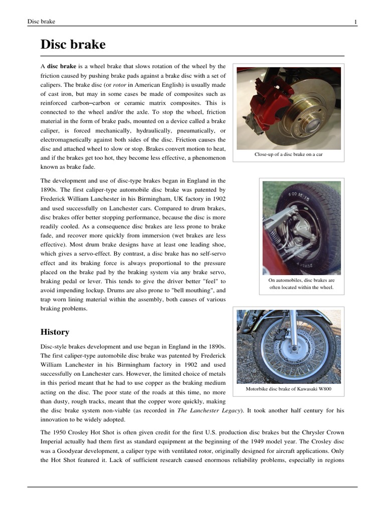 Disc Brake | PDF | Brake | Vehicle Parts
