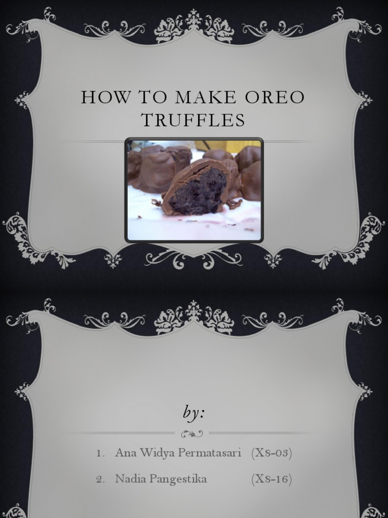 Procedure Oreo Truffles | PDF | Cooking, Food & Wine