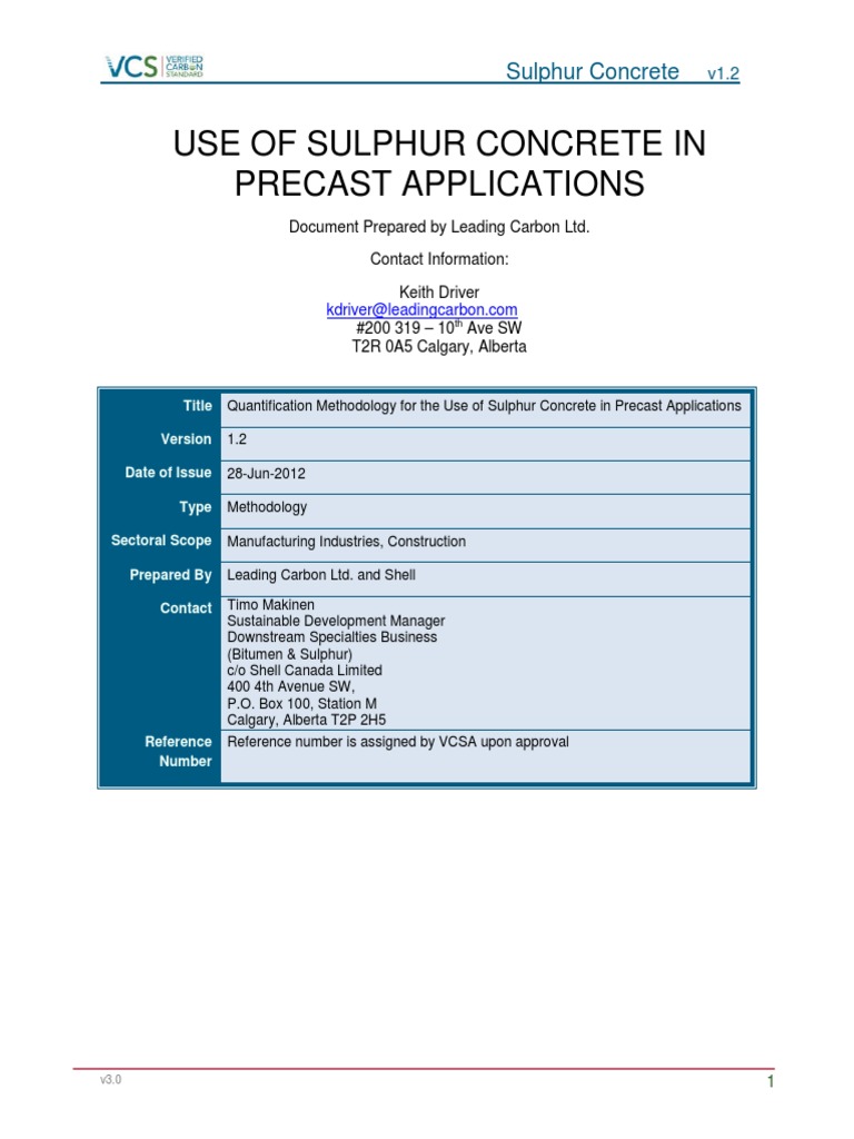 Sulphur Concrete in Precast Applications | PDF | Greenhouse Gas ...