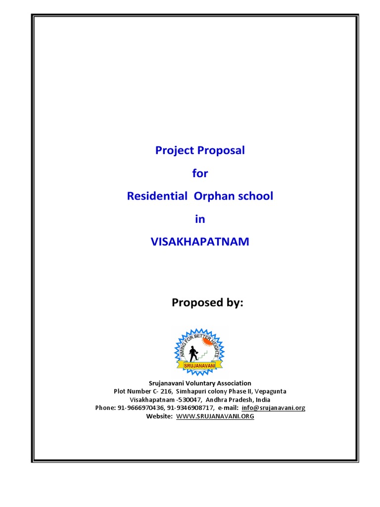 Proposal for Orphan School in Vizag | PDF | Orphanage | Secondary School
