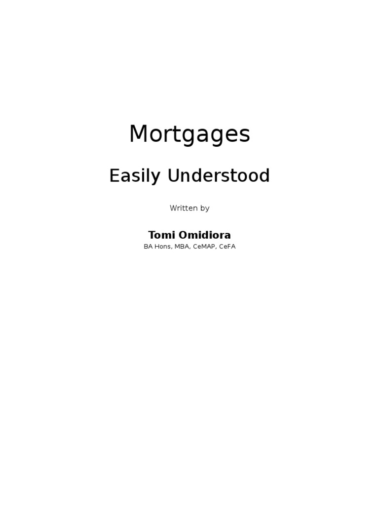 Mortgages (Easily Understood) - Revision Guide For CeMap 2 | PDF | Mortgage Loan | Law Of Agency