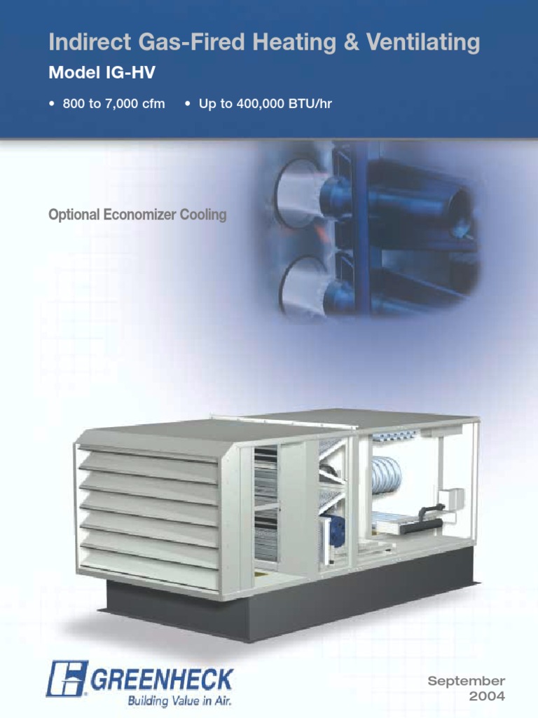 Indirect Gas-Fired Heating & Ventilating: Model IG-HV | PDF | Hvac ...