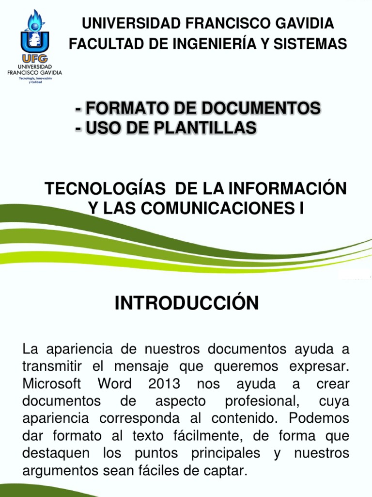 Formato de Documentos - Uso de Plantillas | PDF | Point and Click ...
