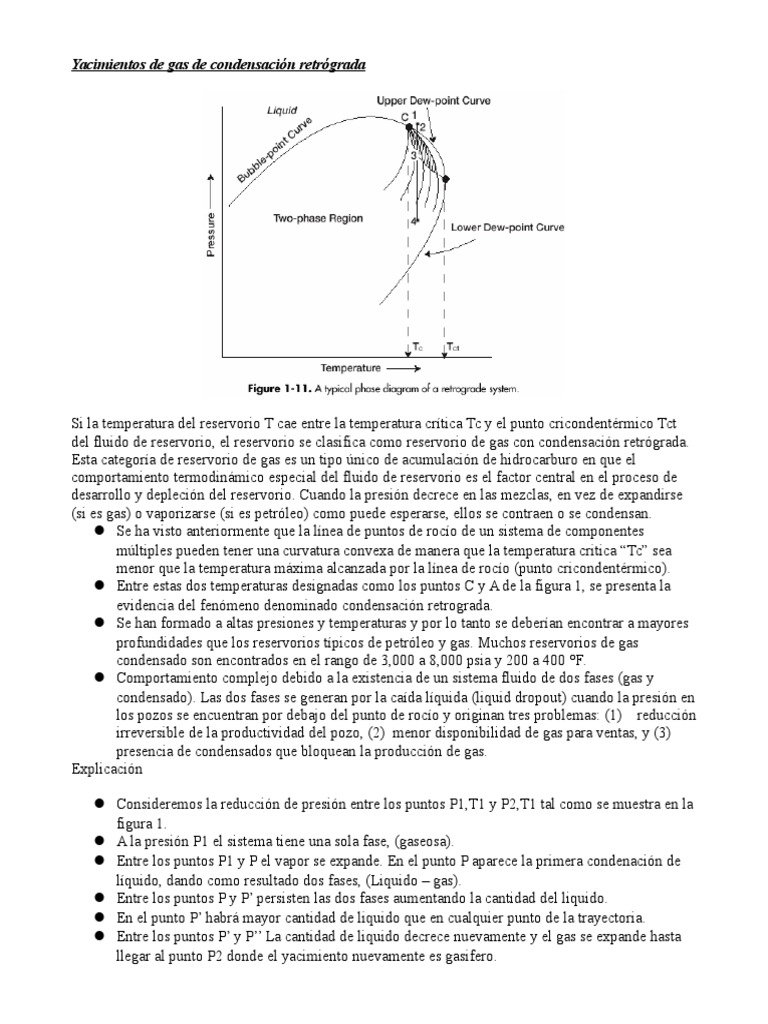 Yacimientos de Gas de Condensación Retrógrada | PDF | Condensación | Gases