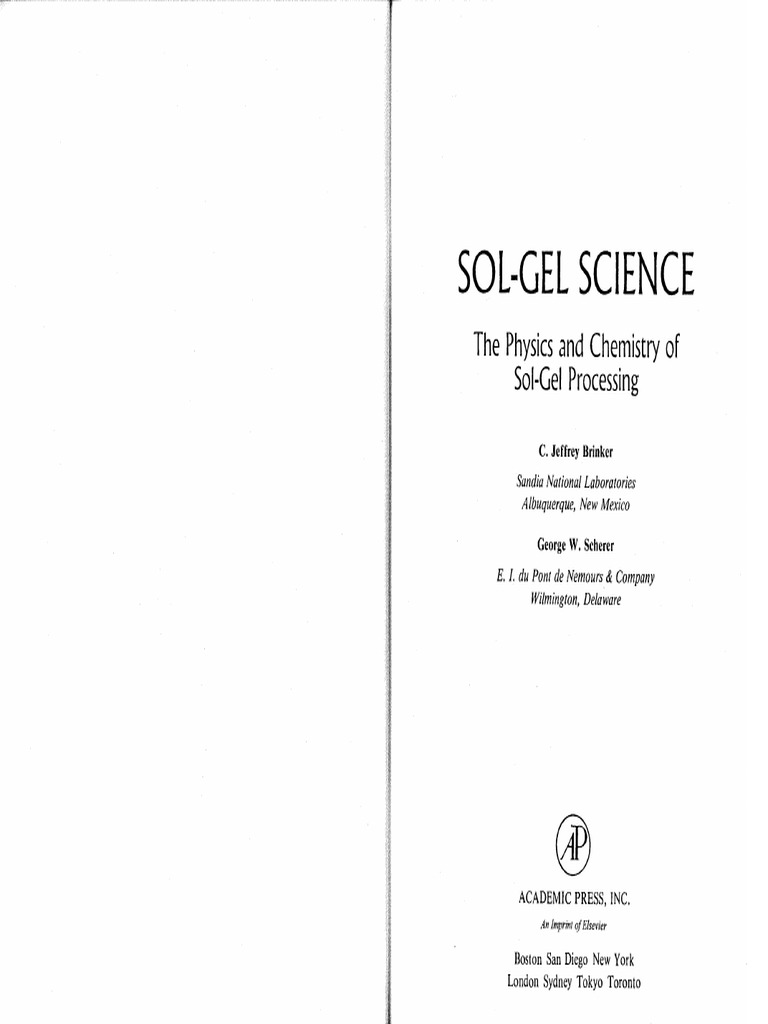 Sol-Gel Science The Physics and Chemistry of Sol-Gel Processing ...