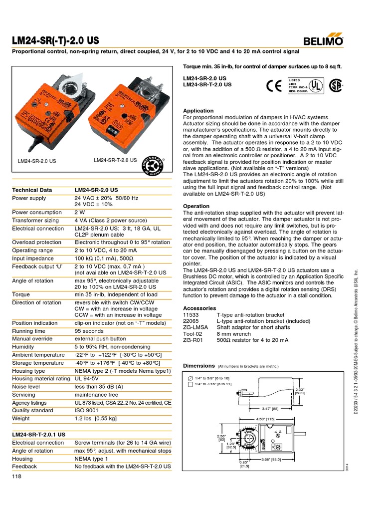 BELIMO LM24 Actuador | PDF | Power Supply | Actuator