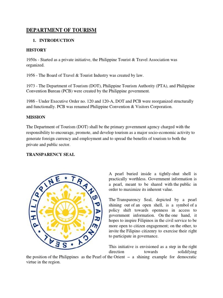 Department of Tourism | PDF | Tourism | Philippines