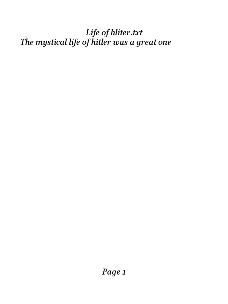 Mystical Life of Hitler Explained | PDF | History | Young Adult