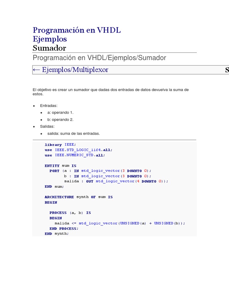 Programación en VHDL | PDF | Vhdl | Diseño electronico
