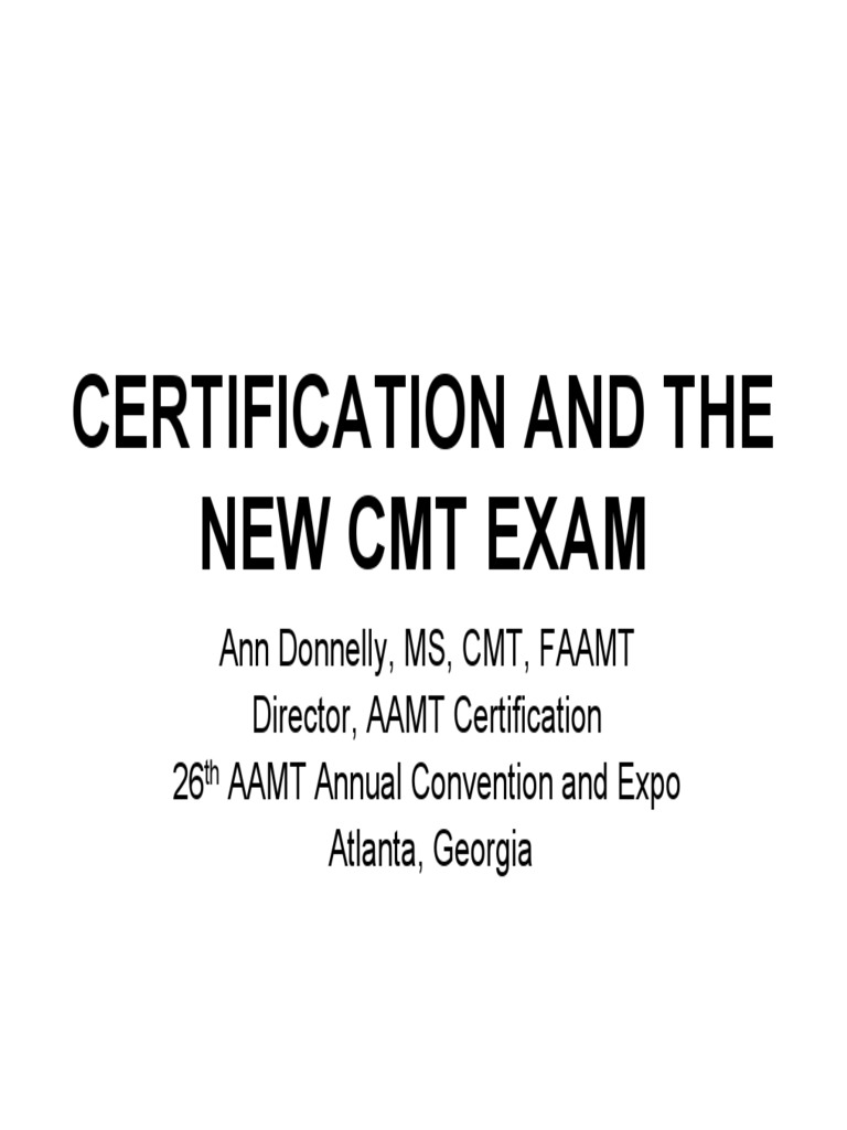 CMT Handout | PDF | Professional Certification | Certification