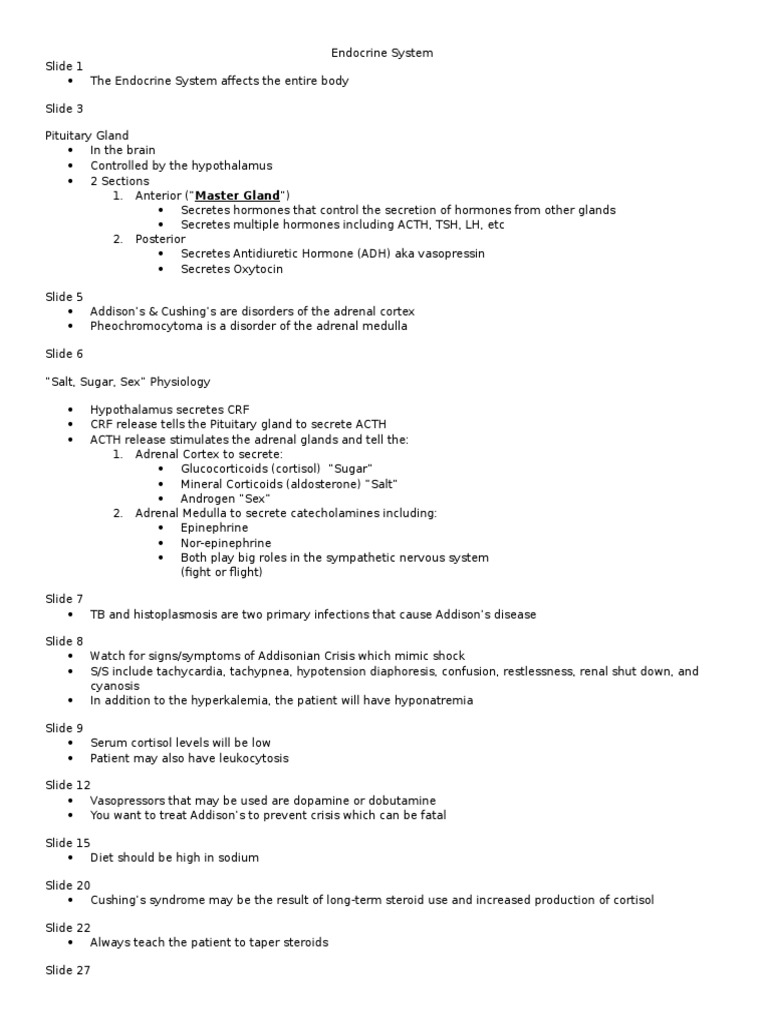 Endocrine System Notes