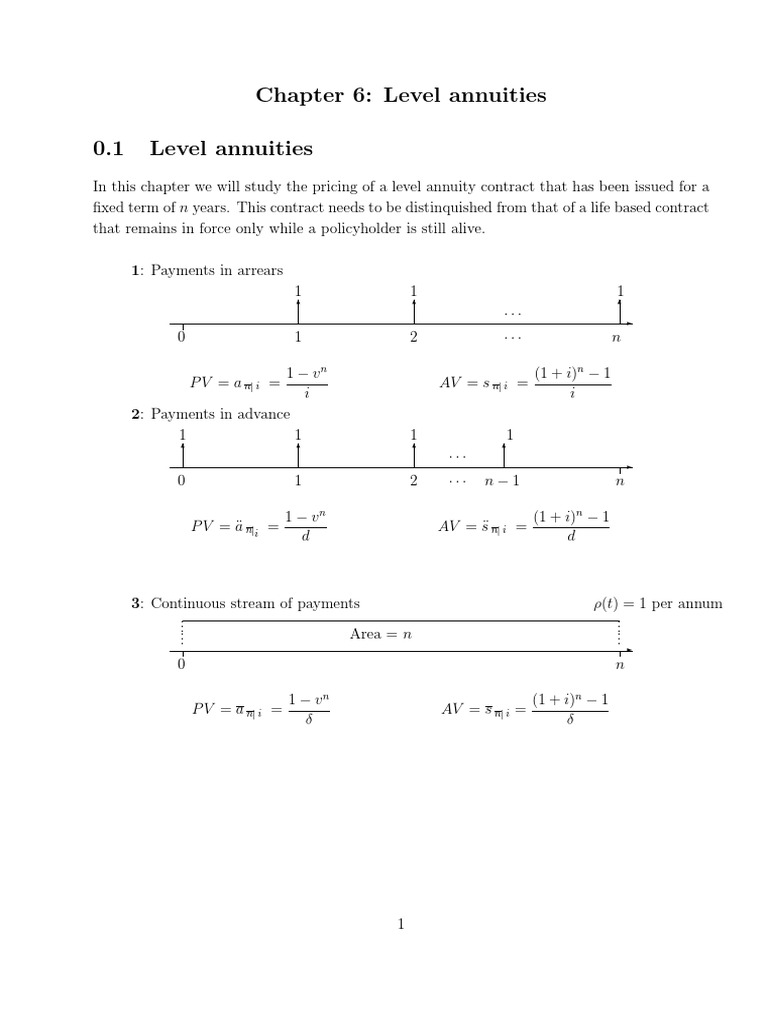 Level Annuities and Their Calculations | PDF | Present Value | Interest