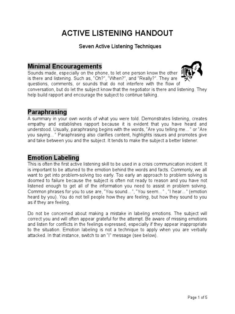 Active Listening Scenarios | PDF