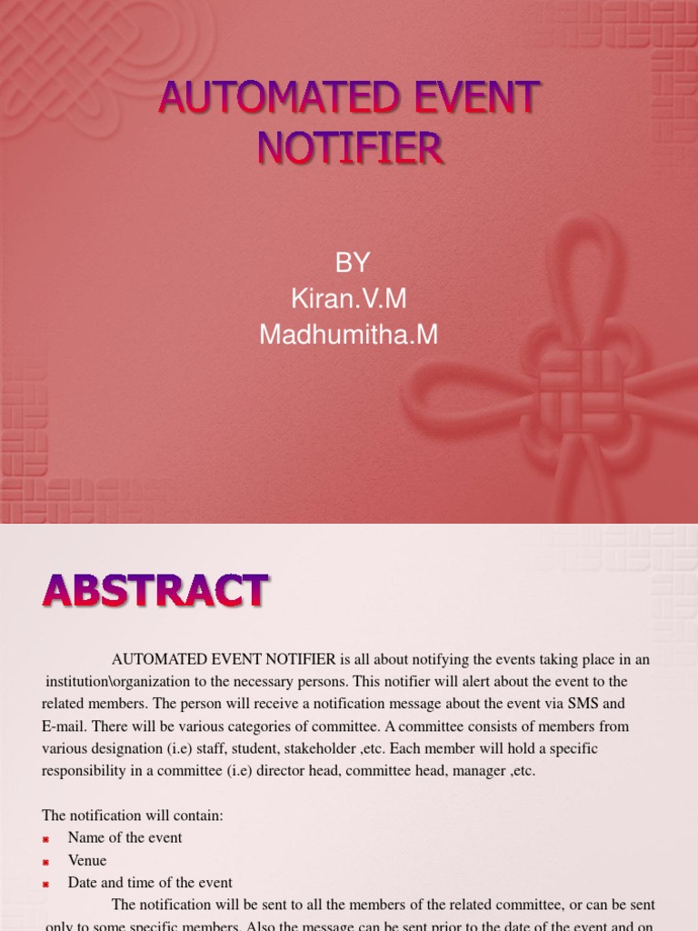 Automated Event Notifier | PDF