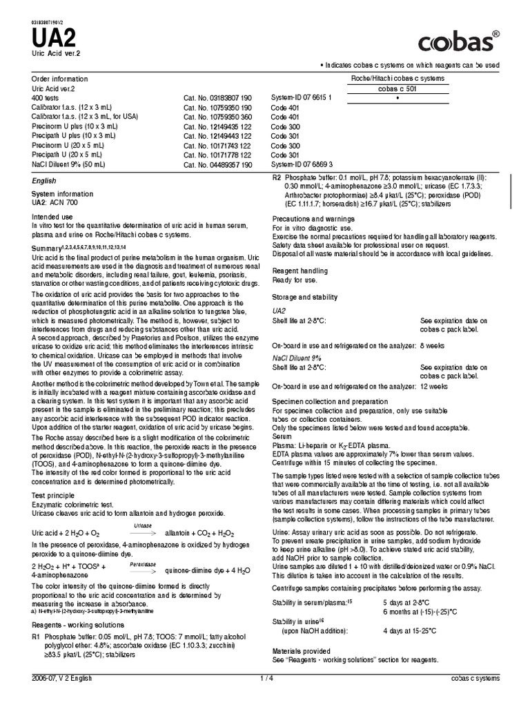 UA2 en | PDF | Reference Range | Detection Limit