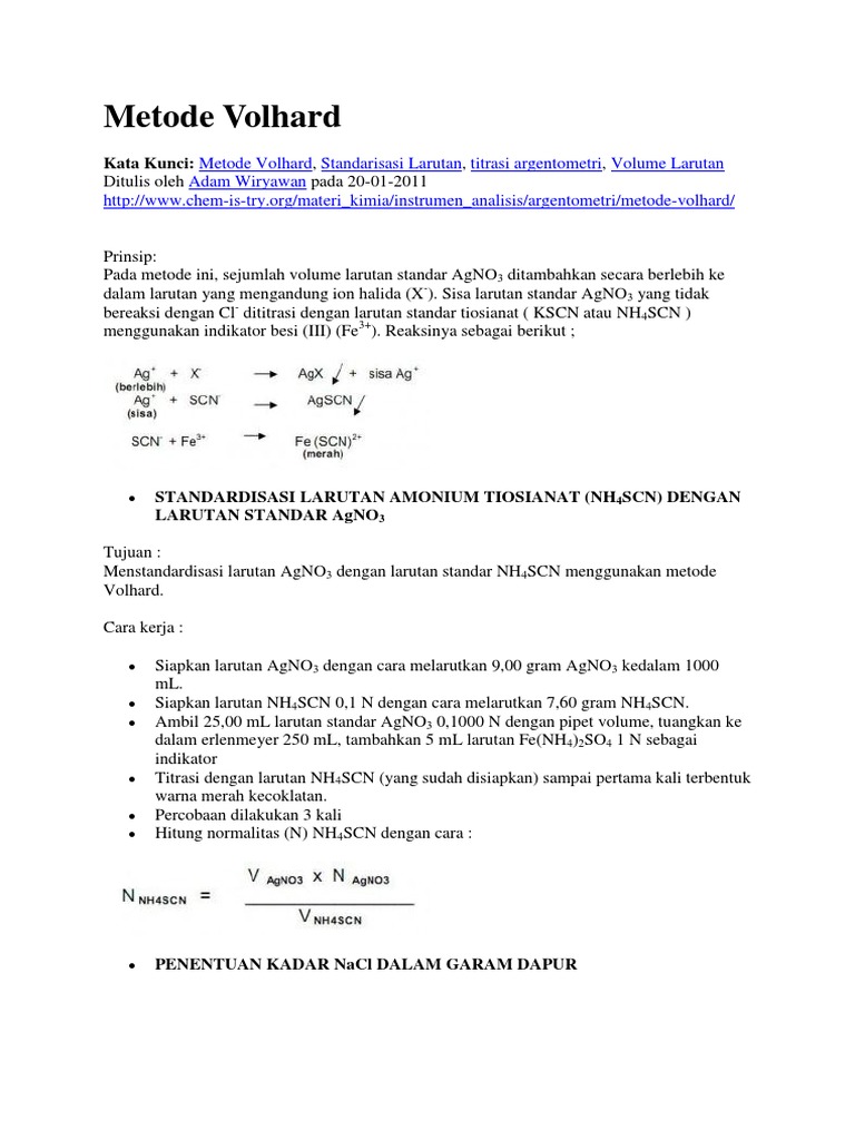 Metode Volhard | PDF