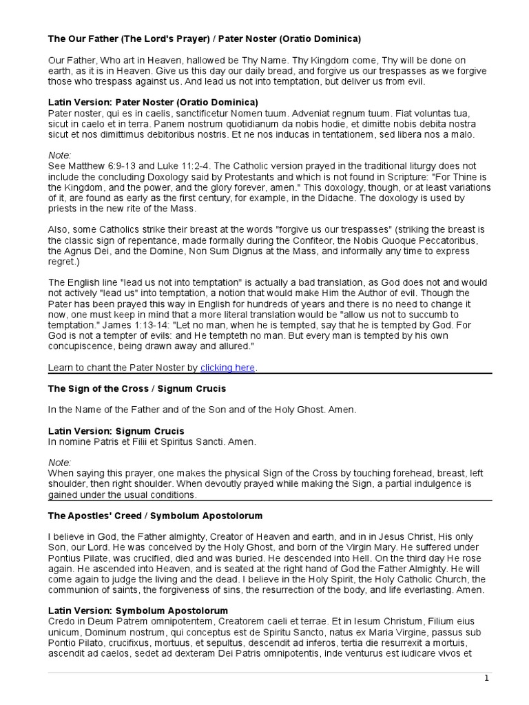 Basic Prayers Novenas | PDF | Lord's Prayer | Monotheism