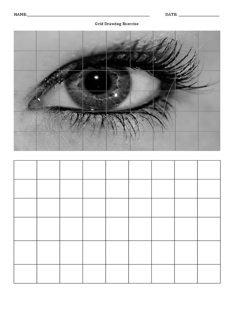 NAME: - DATE: - Grid Drawing Exercise | PDF | Teaching Methods ...