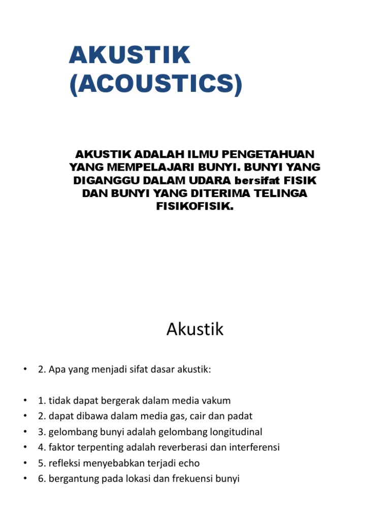 Akustik (Acoustics) 1 | PDF