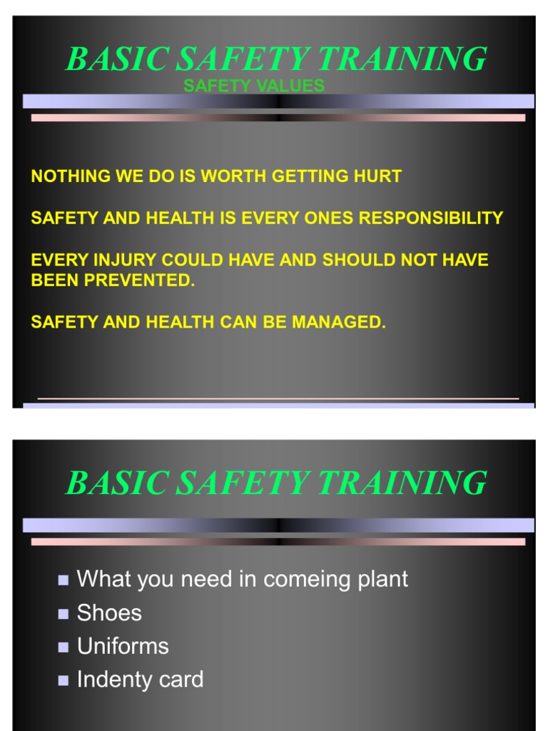 Basic Safety Training | PDF | Personal Protective Equipment | Prevention