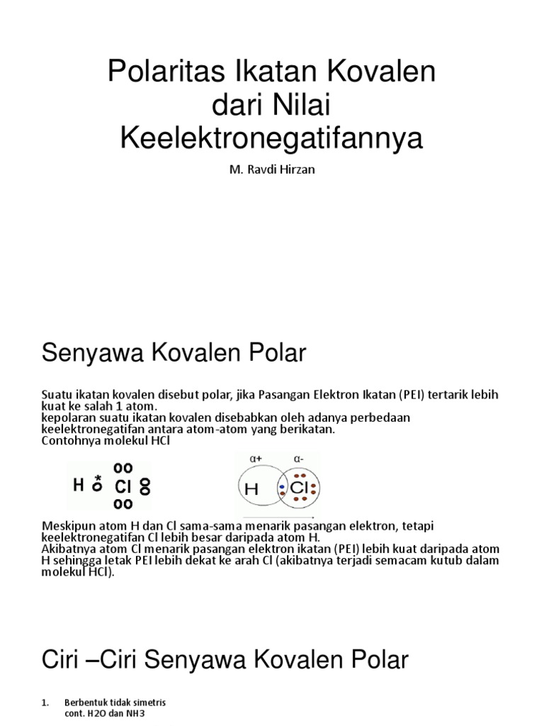 Ciri dan Polaritas Ikatan Kovalen | PDF