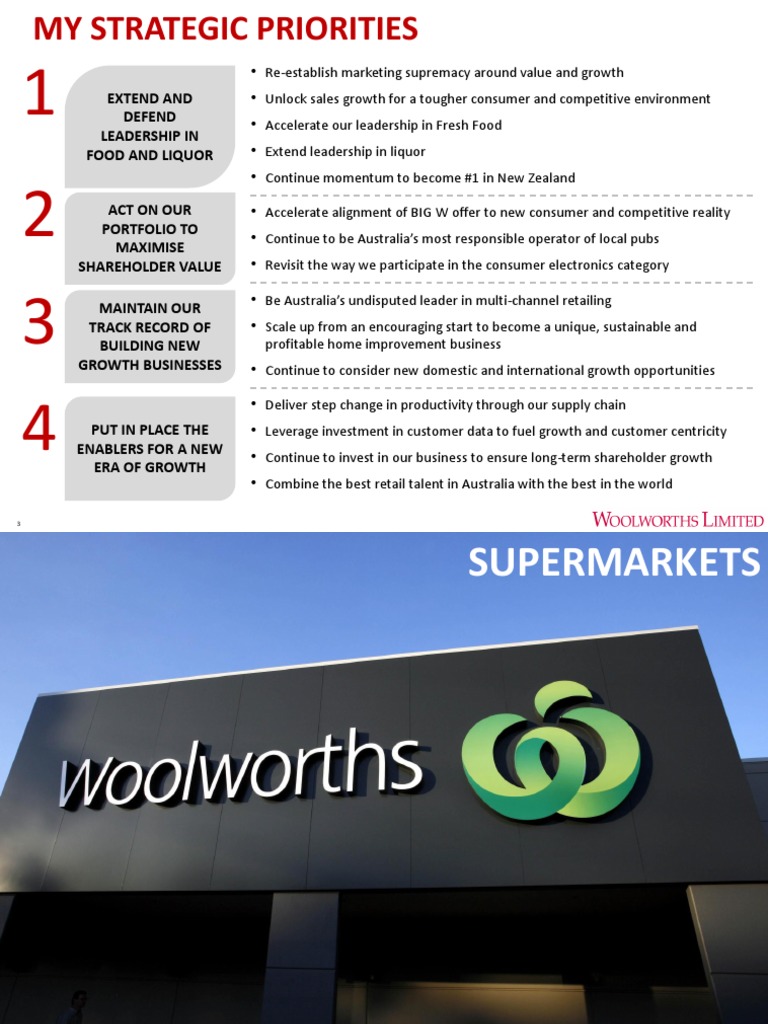 Woolworths Investor Day Presentation | PDF | Brand | Supermarket