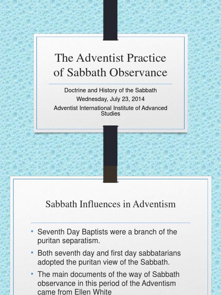 Adventist Practice of Sabbath Observance | PDF | Adventism | Seventh ...